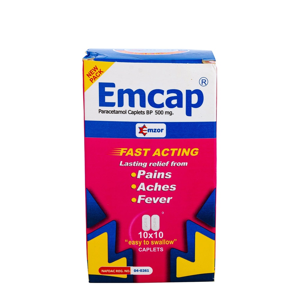 Emcap Plain (paracetamol) tabs | Amkamed Pharmaceuticals