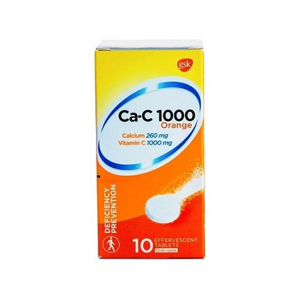 CAC-1000 (Calcium 260mg and Calcium 1000mg) Orange Flavour Tablets ...